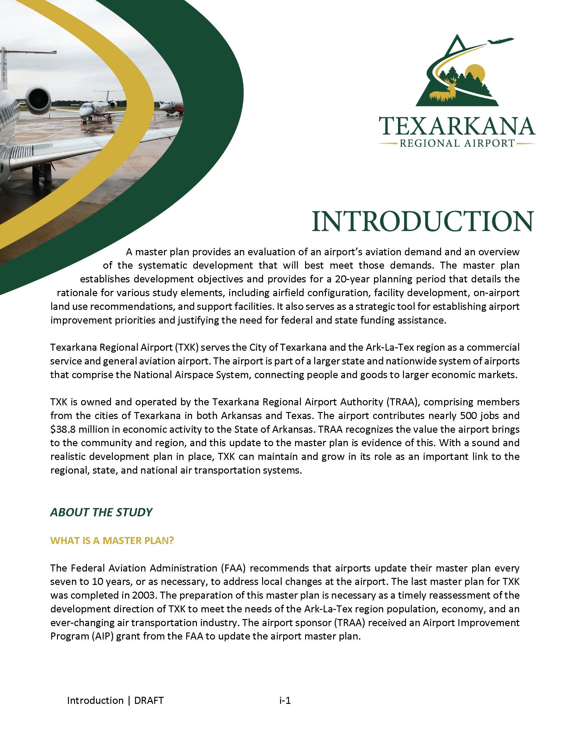 Master Plan Documents - Texarkana Regional Airport Master Plan Update